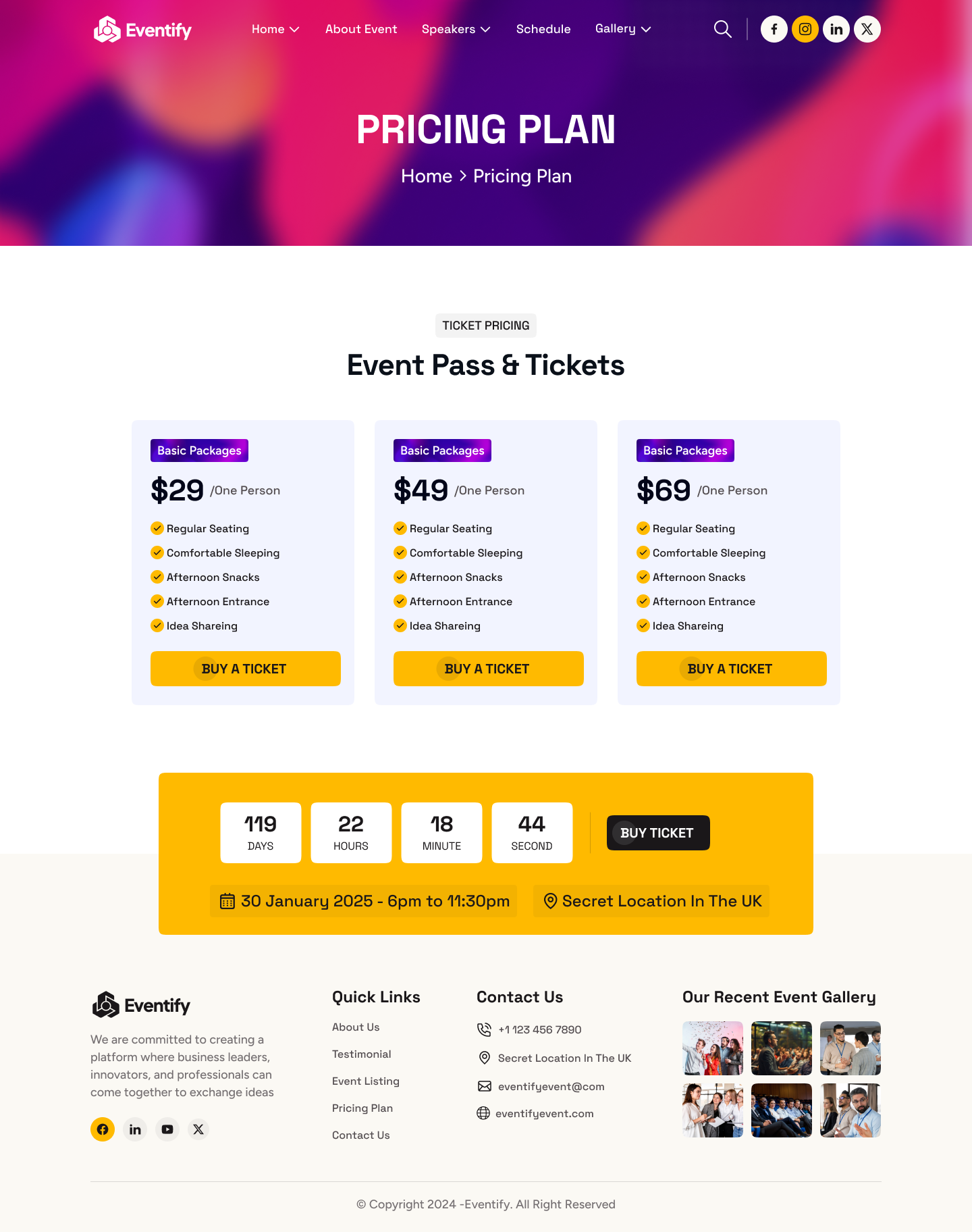 Eventify - Multi-purpose Events & Conference Figma Template by alithemes